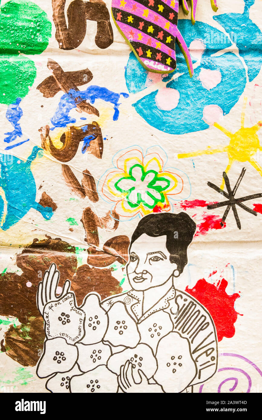 simone veil, black and white portrait drawing, children paintings in ...