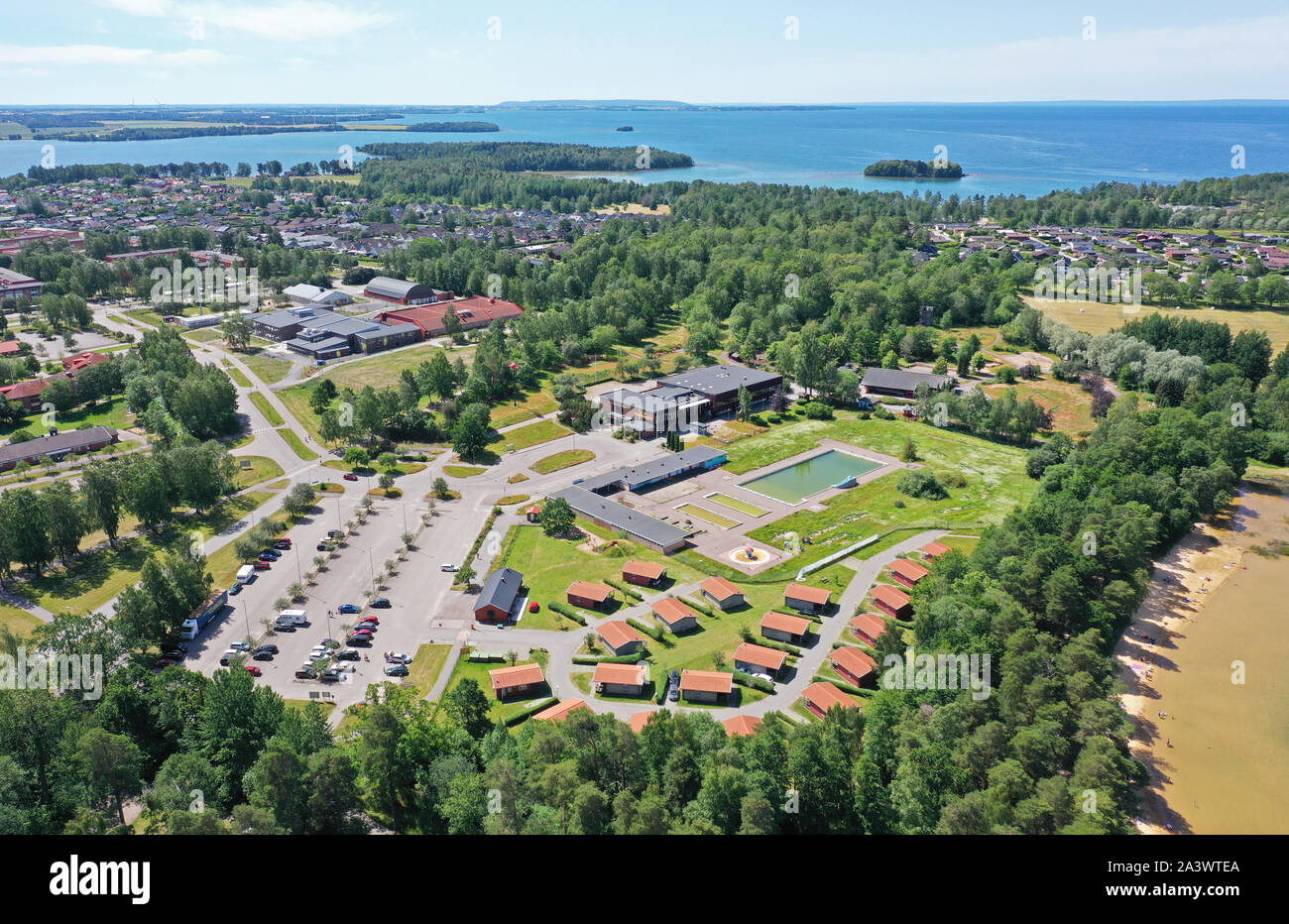 Aerial view, city of Motala.Foto Jeppe Gustafsson Stock Photo - Alamy