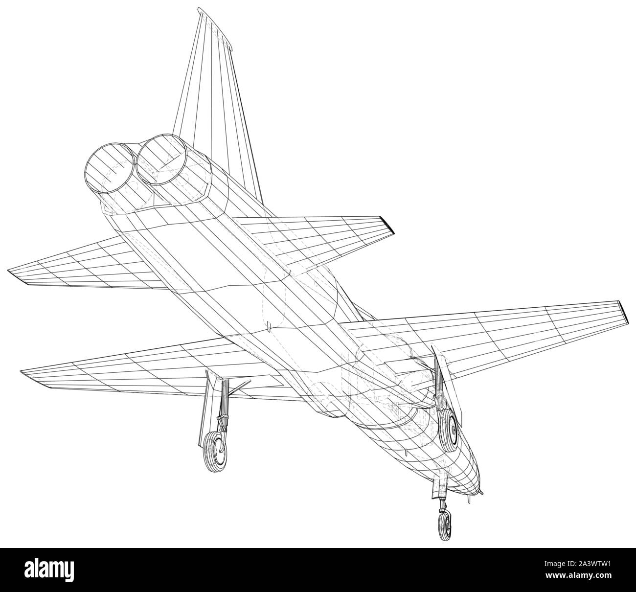Airplane. Vector wireframe concept. Created illustration of 3d Stock ...