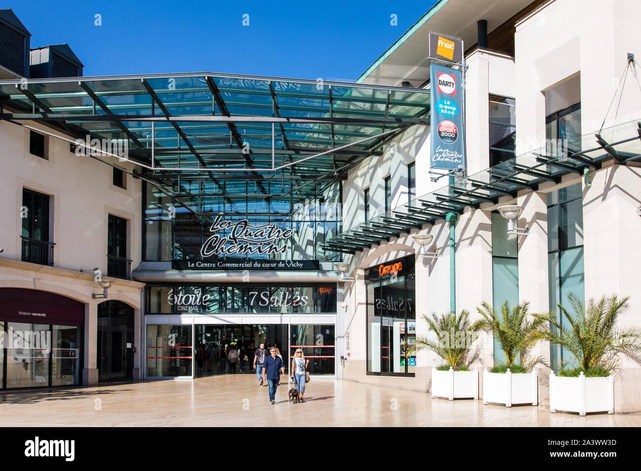 ENTRANCE TO THE QUATRE CHEMINS SHOPPING MALL IN VICHY, STORES, VICHY ...