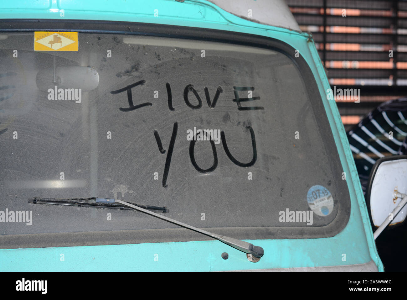 i love you, drive me written in dust on old camper van united kingdom ...