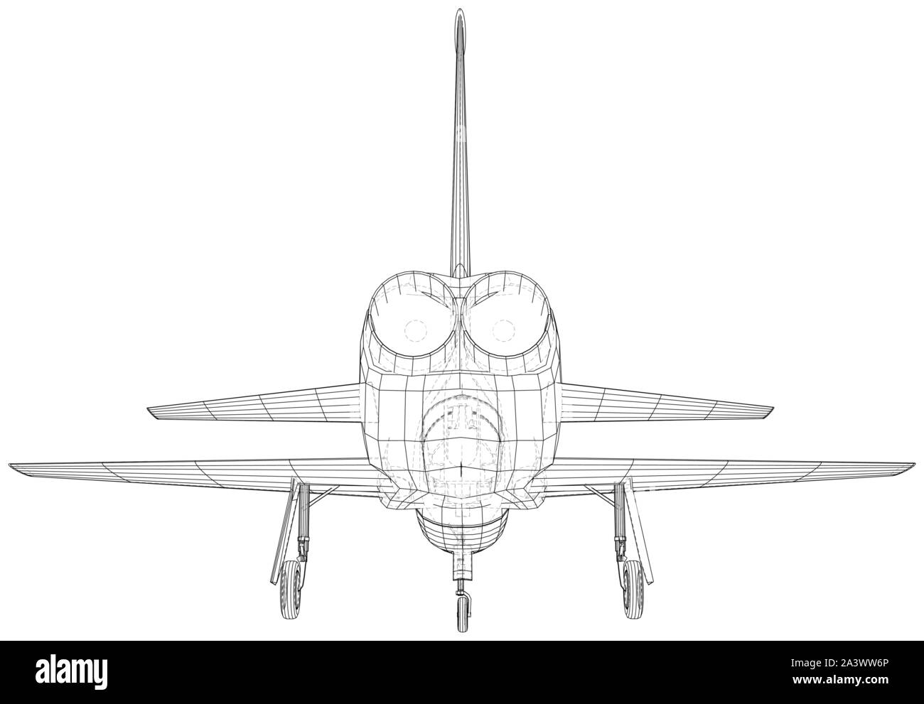 Airplane. Vector wireframe concept. Created illustration of 3d Stock ...