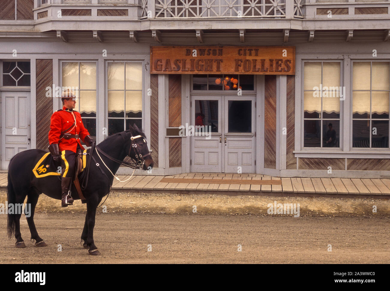 Canadian Mounted Policeman in Dawson City Yukon Territory Canada Stock ...
