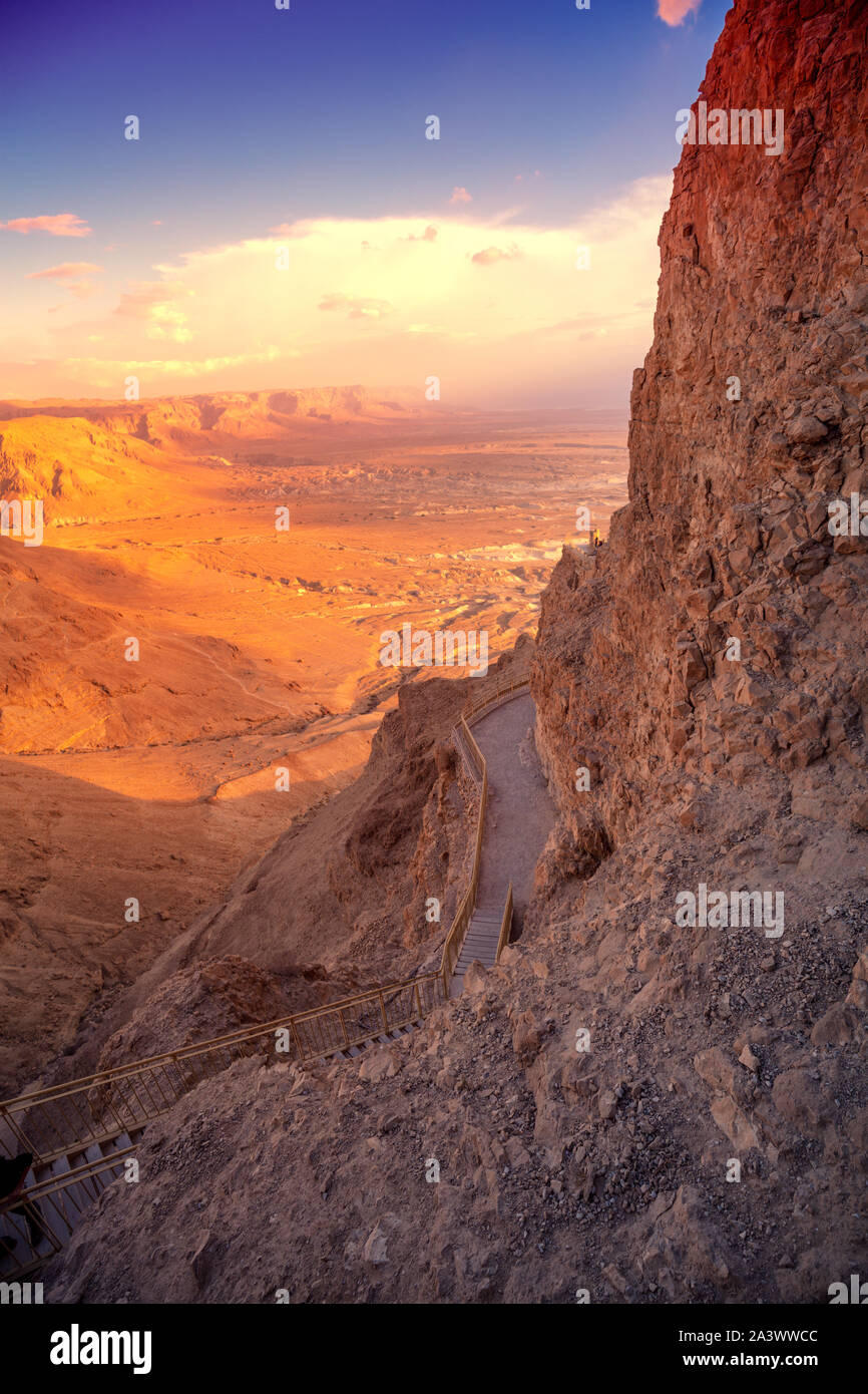 Mountain landscape. Desert in the early morning. Sunrise over the ...