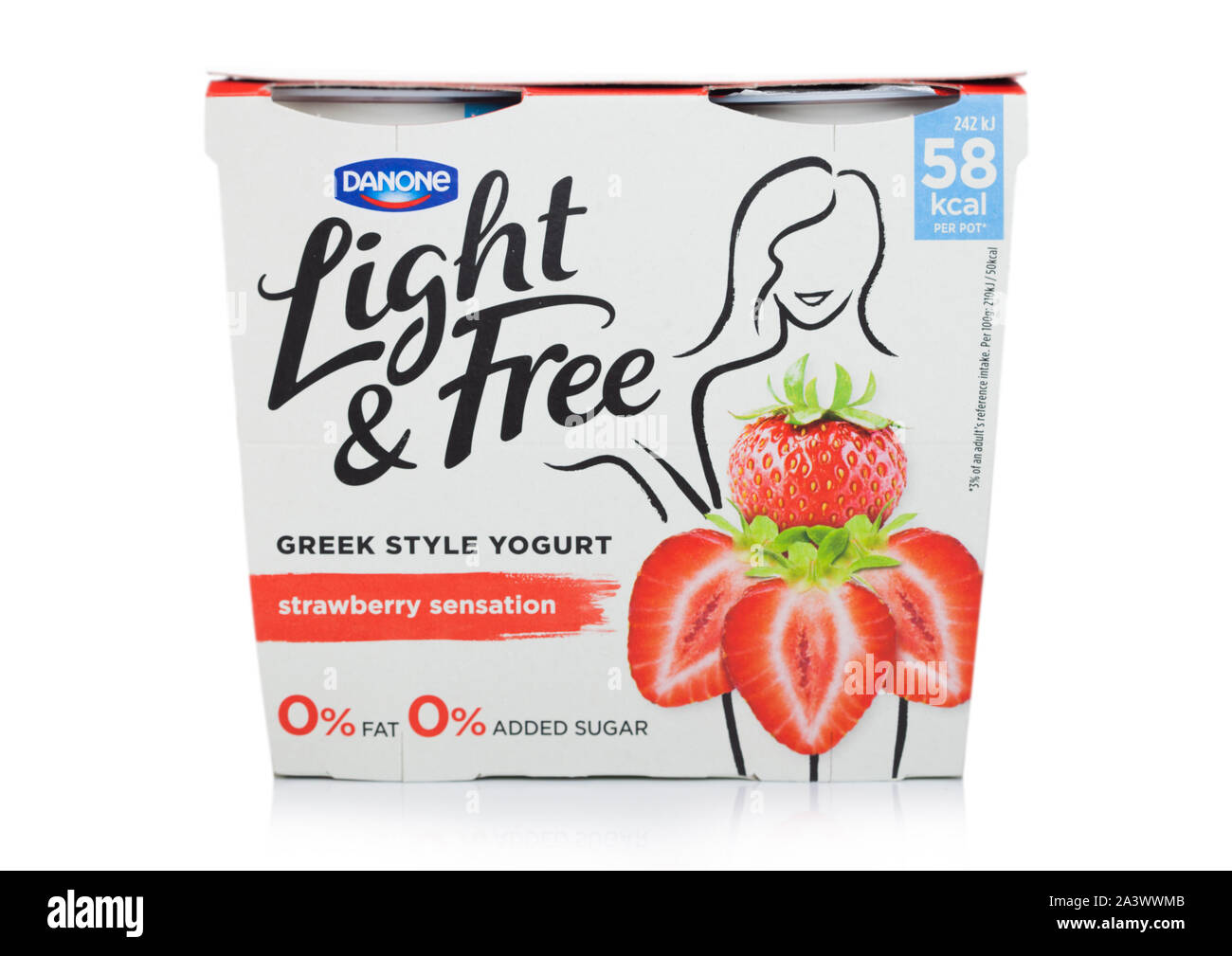 Danone Light And Free Greek Style Yogurt High Resolution Stock ...
