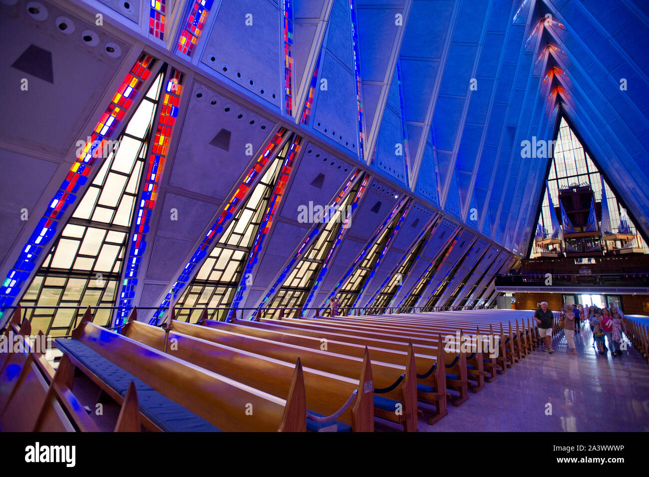 Interior detail of the United States Air Force Academy Chapel in ...