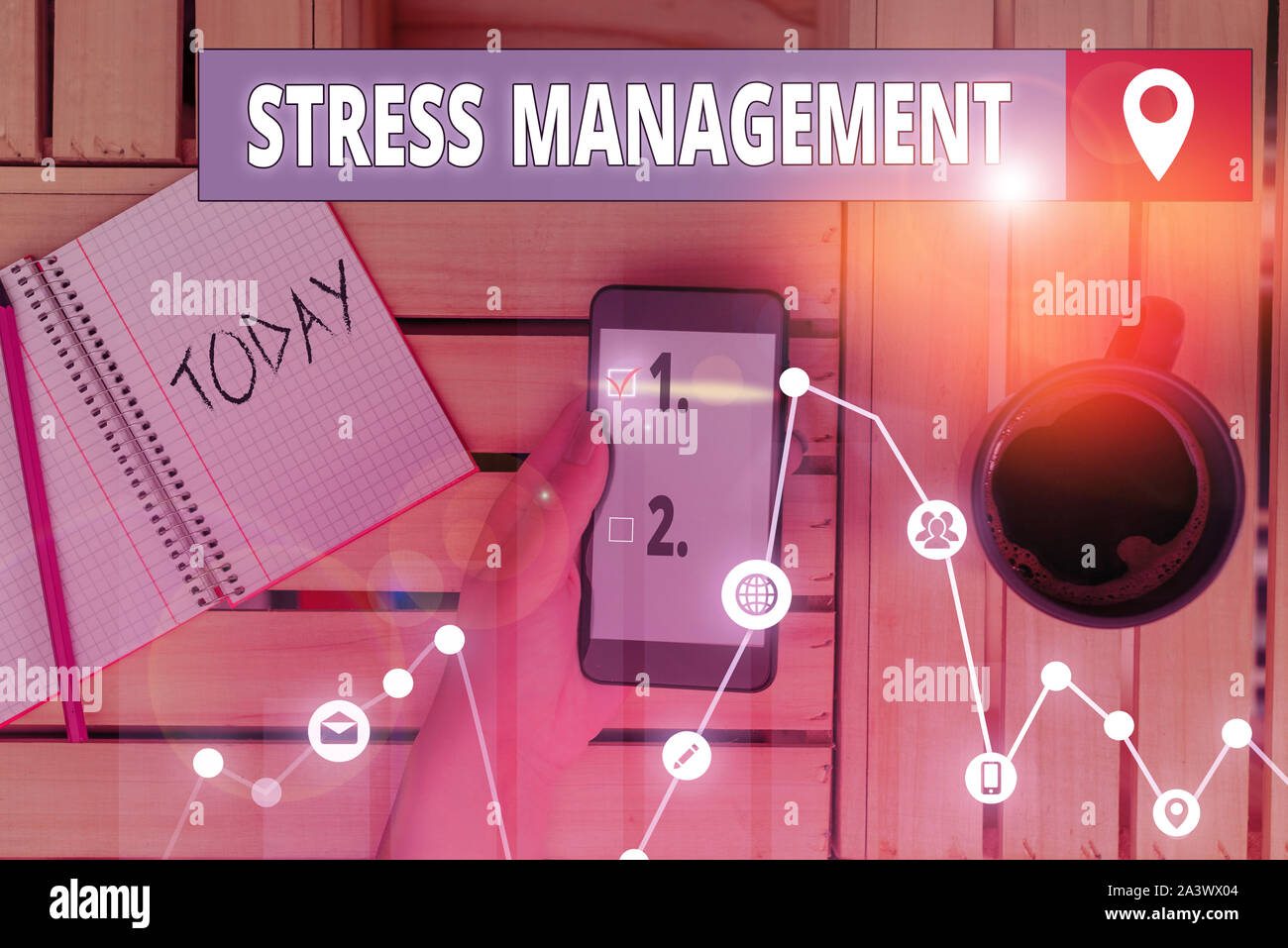Writing note showing Stress Management. Business concept for method of ...
