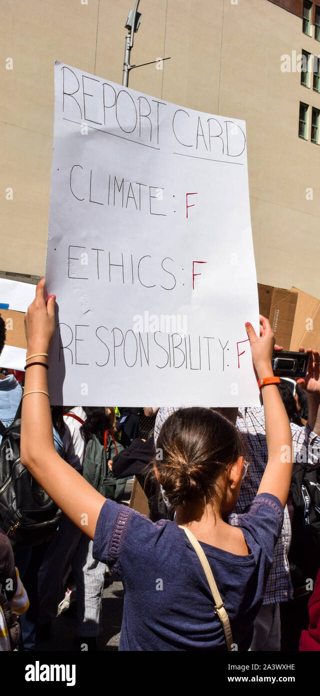 Climate march report card poster Stock Photo - Alamy