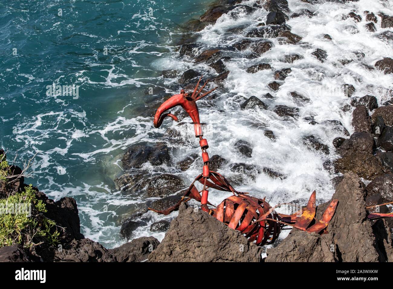 DRAGON SCULPTURE ON THE CLIFFS ALONG THE COAST, SEIXAL, ISLAND OF ...