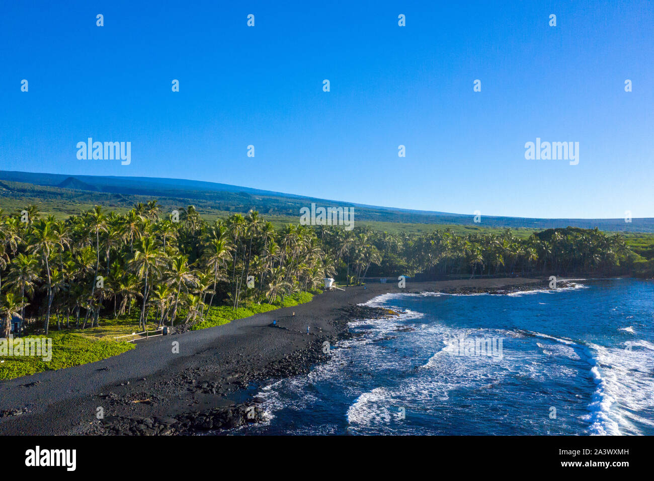 Punaluu Black Sand Beach, Pahala, Kau, Big Island of Hawaii, Hawaii ...