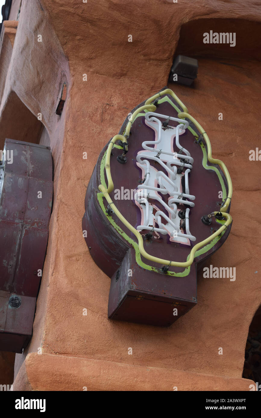 unlit neon "Inn" sign Stock Photo - Alamy