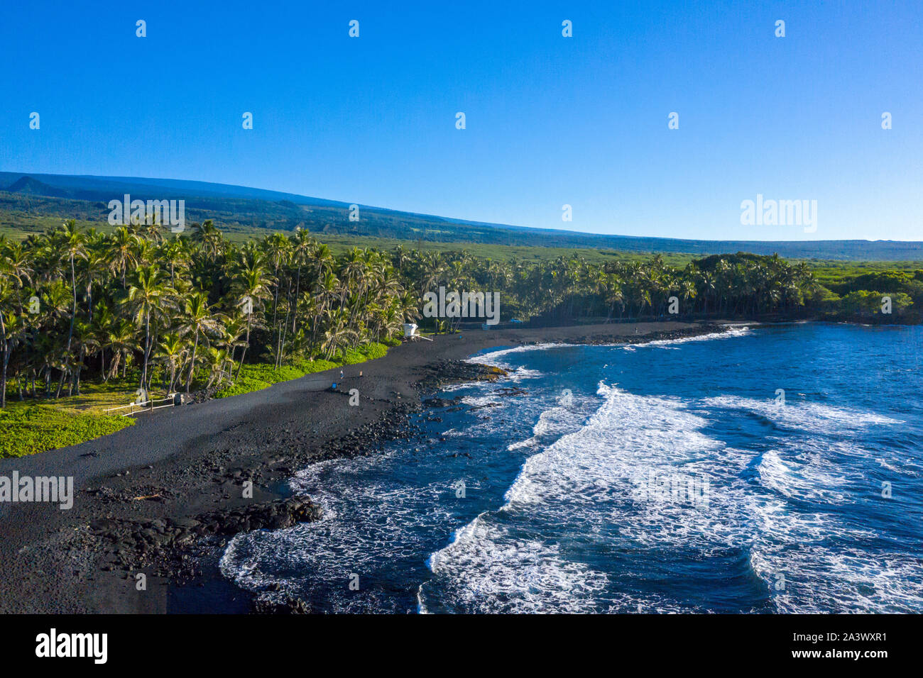 Punaluu Black Sand Beach, Pahala, Kau, Big Island of Hawaii, Hawaii ...