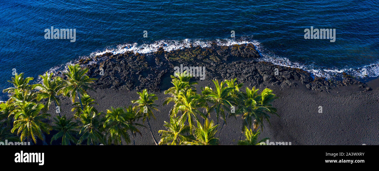 Punaluu Black Sand Beach, Pahala, Kau, Big Island of Hawaii, Hawaii ...