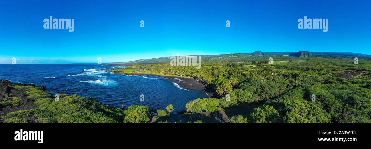Punaluu Black Sand Beach, Pahala, Kau, Big Island of Hawaii, Hawaii ...