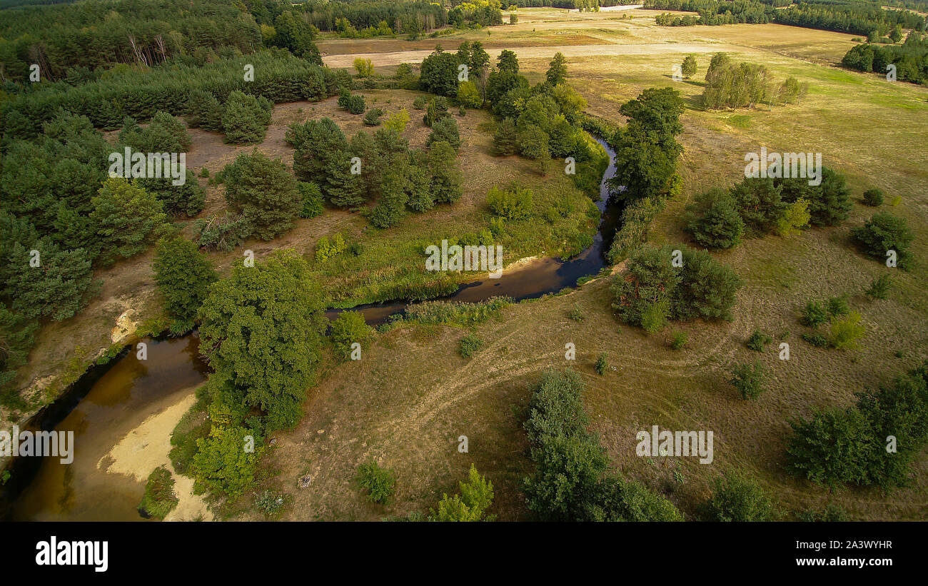 The mysterious river Grabia on a summer day, Poland, 2019 Stock Photo ...