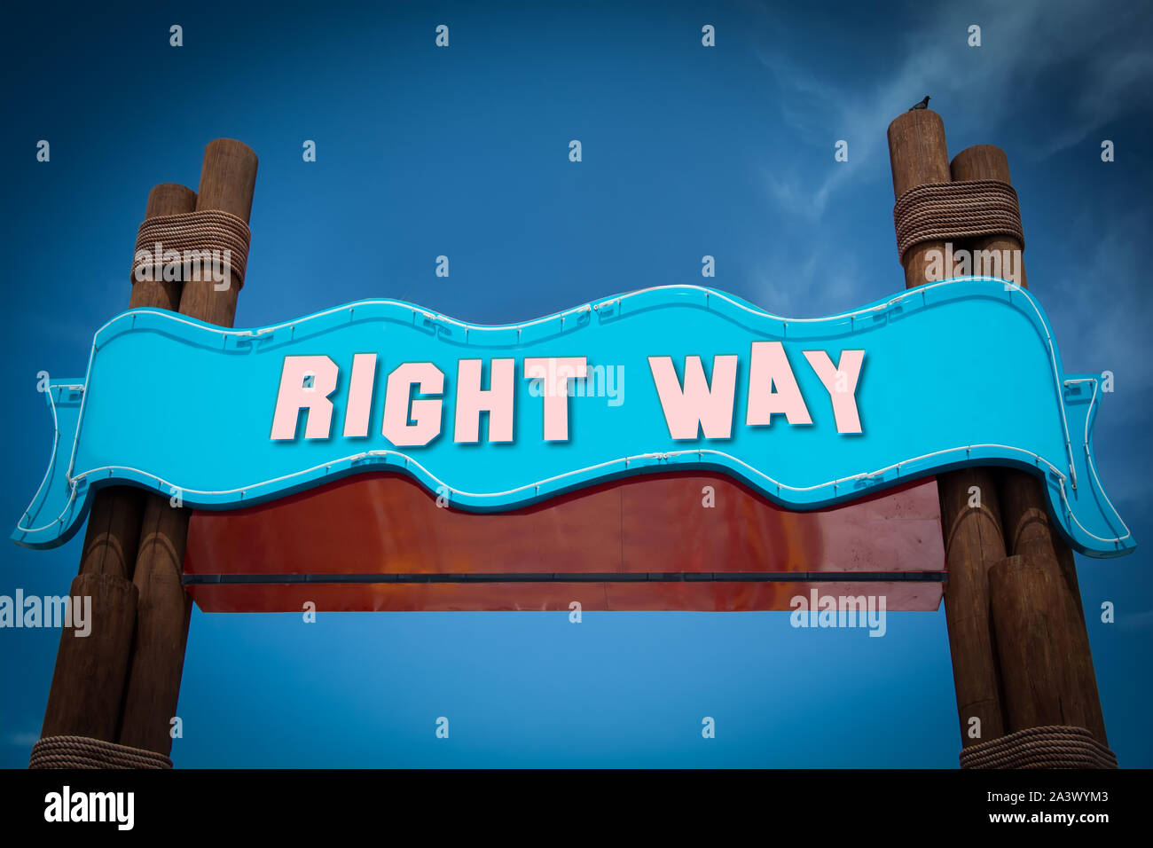 Street Sign the Direction Way to Right Way Stock Photo - Alamy