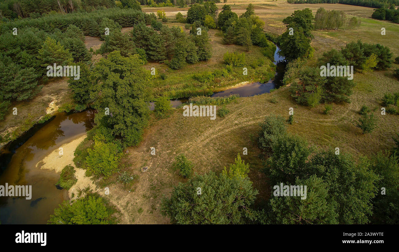 The mysterious river Grabia on a summer day, Poland, 2019 Stock Photo ...