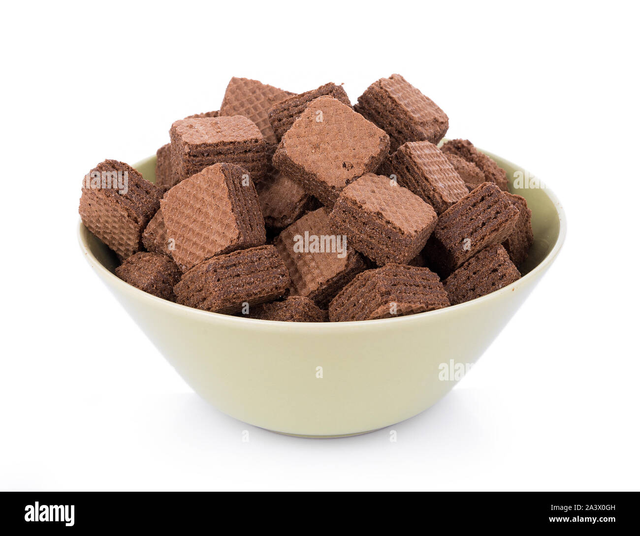 Wafers cubes with chocolate isolated on white background Stock Photo ...
