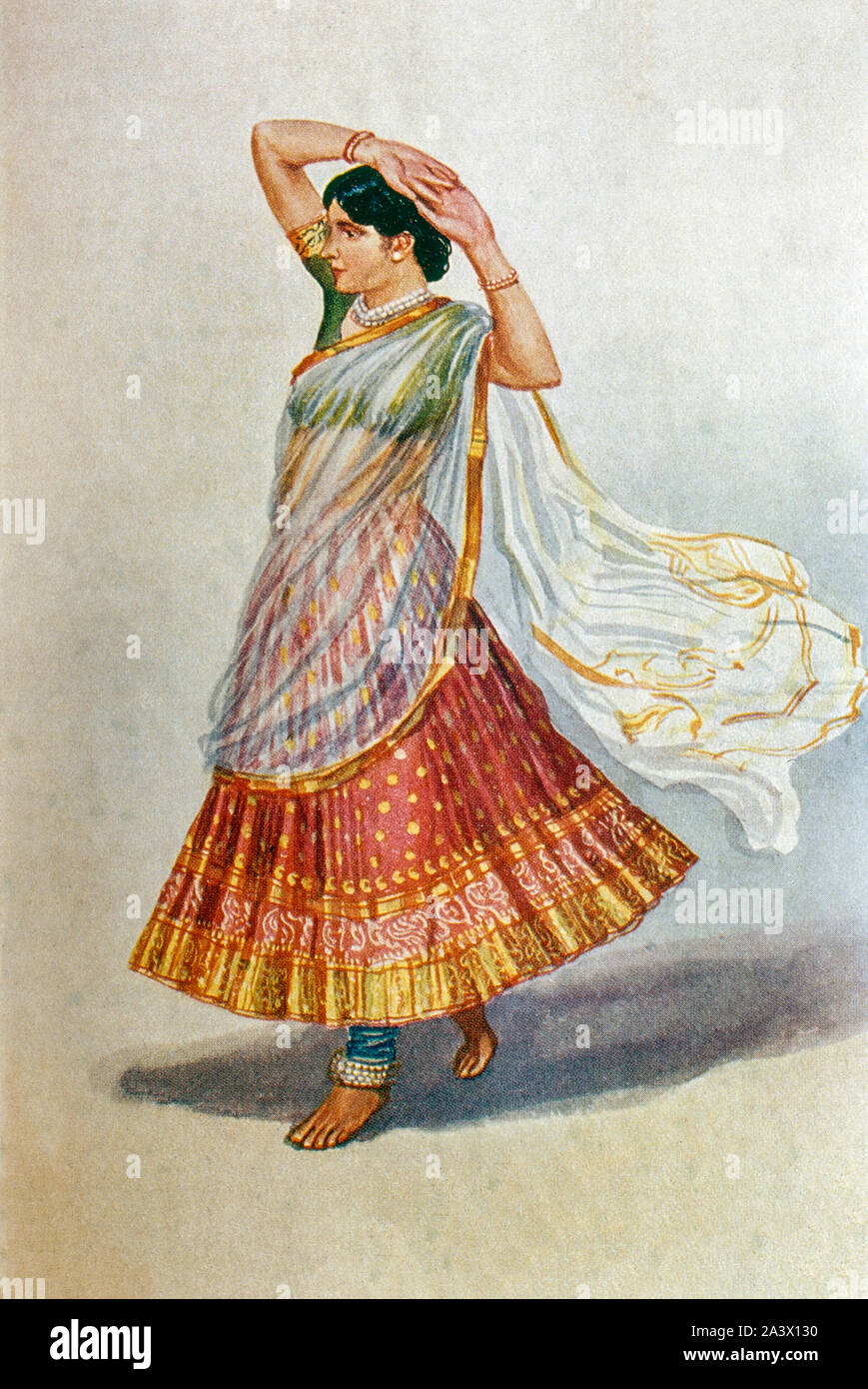 29 Apr 2011 vintage painting 1928-Mussulman Nautch girl INDIA Stock ...