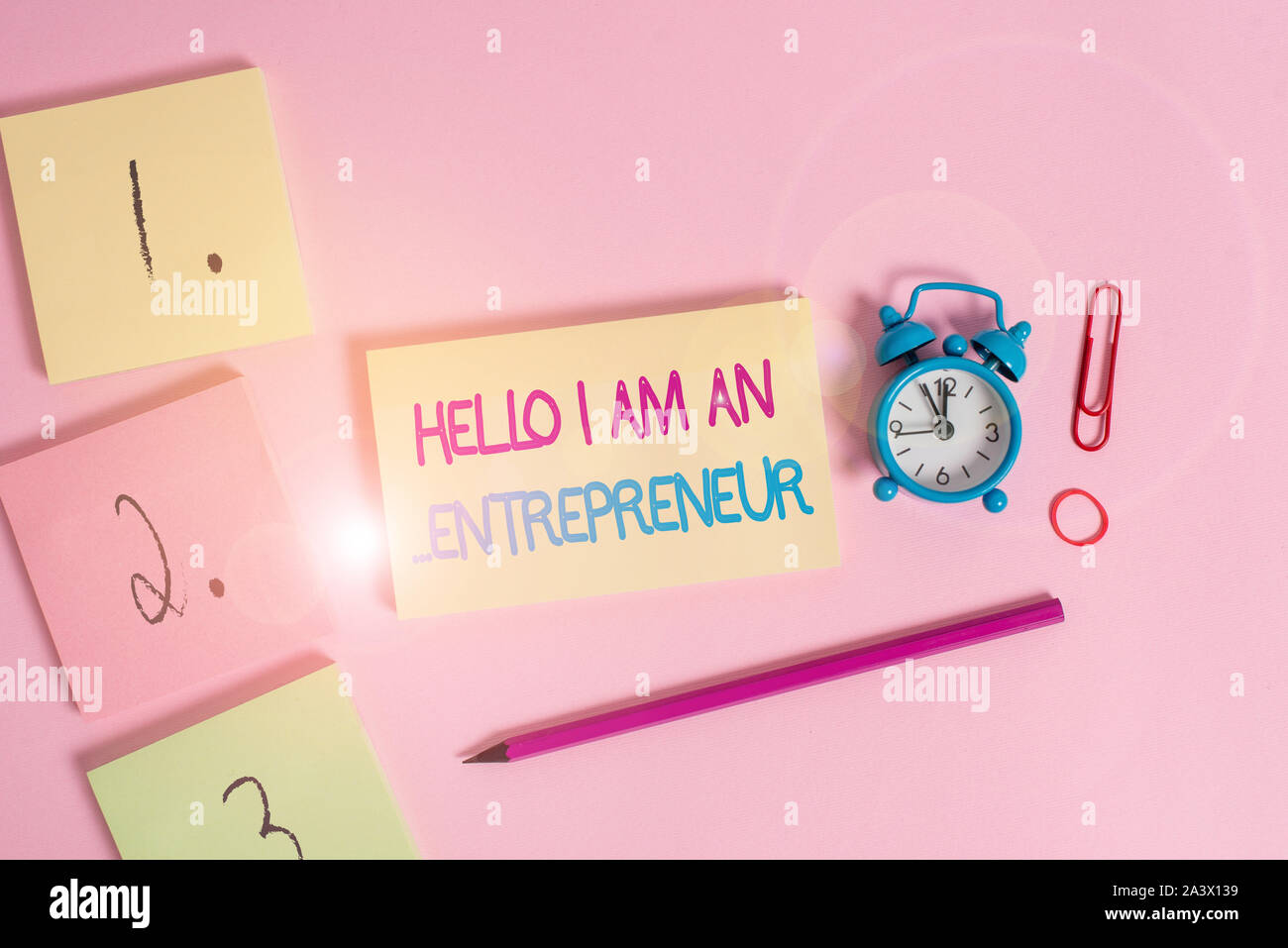 Writing note showing Hello I Am An Entrepreneur. Business concept for ...