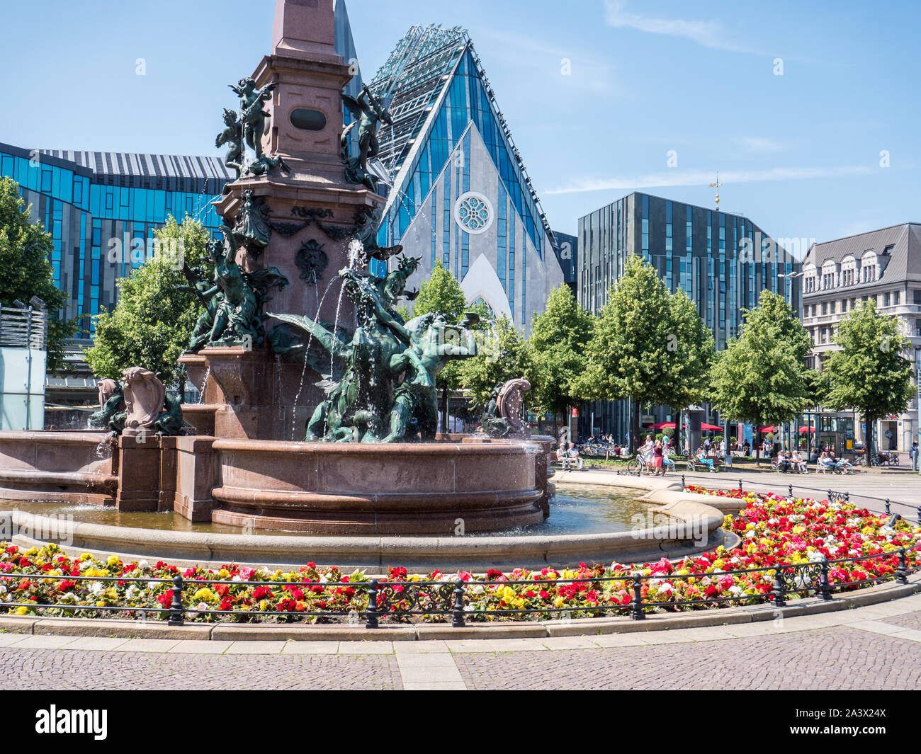 Panorama Augustusplatz from Leipzig East Germany Stock Photo - Alamy