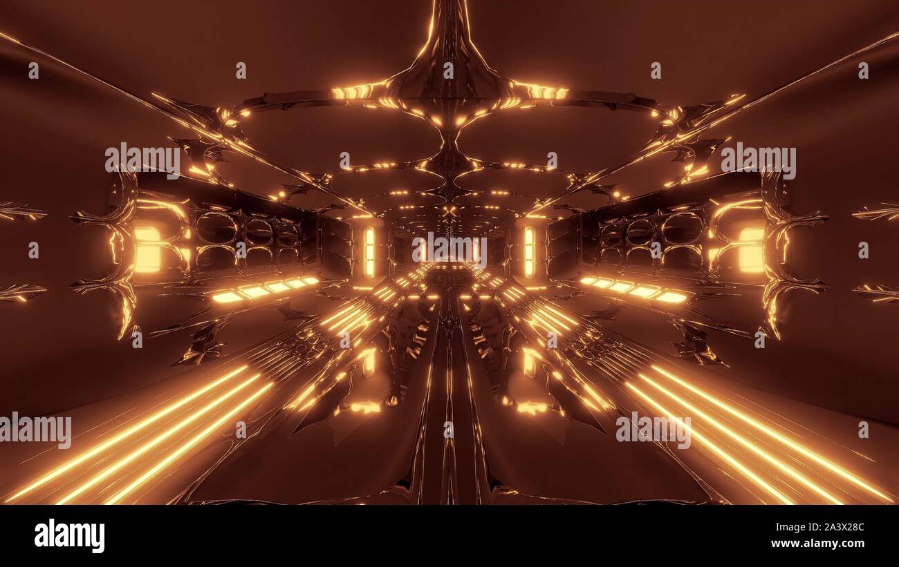 futuristic scifi alien tunnel building 3d rendering wallpaper ...