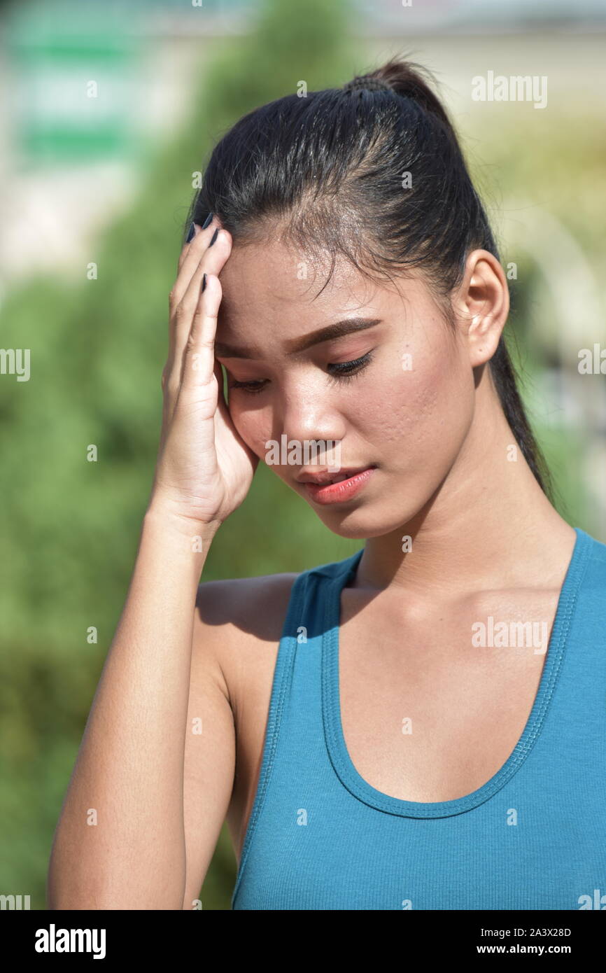Stressed Female Woman Stock Photo - Alamy