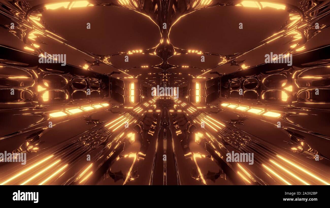 futuristic scifi alien tunnel building 3d rendering wallpaper ...