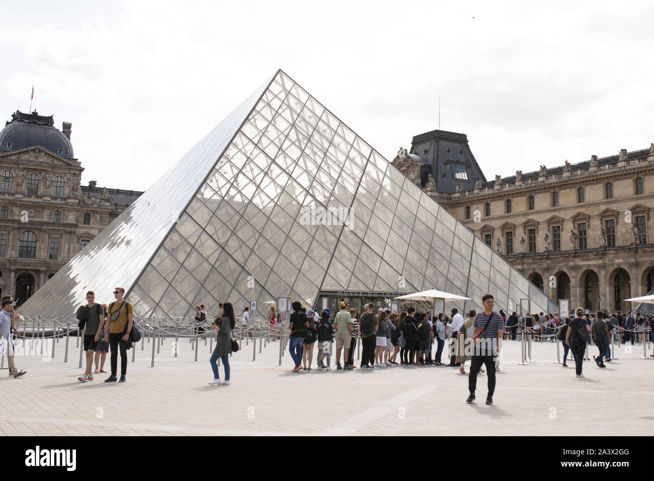 The glass pyramid at the Louvre in Paris, France, designed by architect ...
