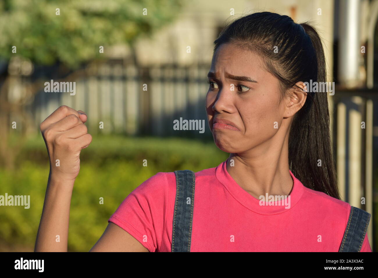 An Angry Adult Female Stock Photo - Alamy