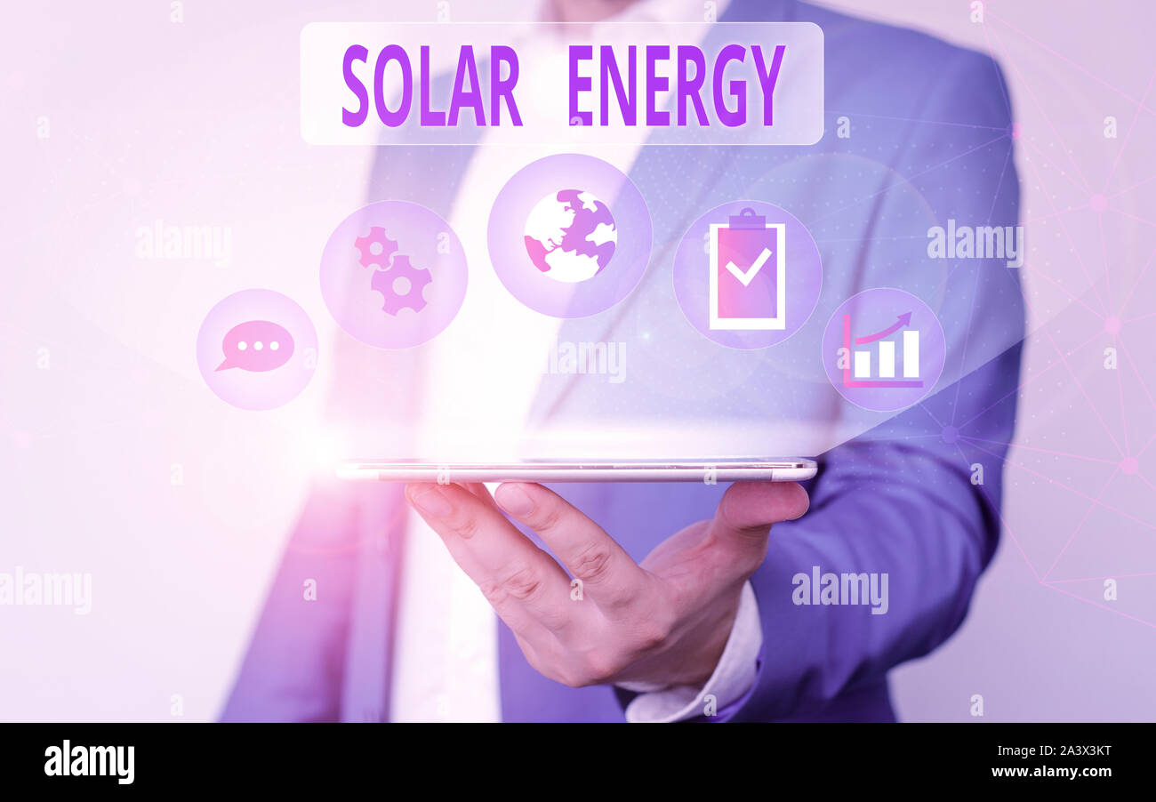 Handwriting text writing Solar Energy. Conceptual photo radiation from ...