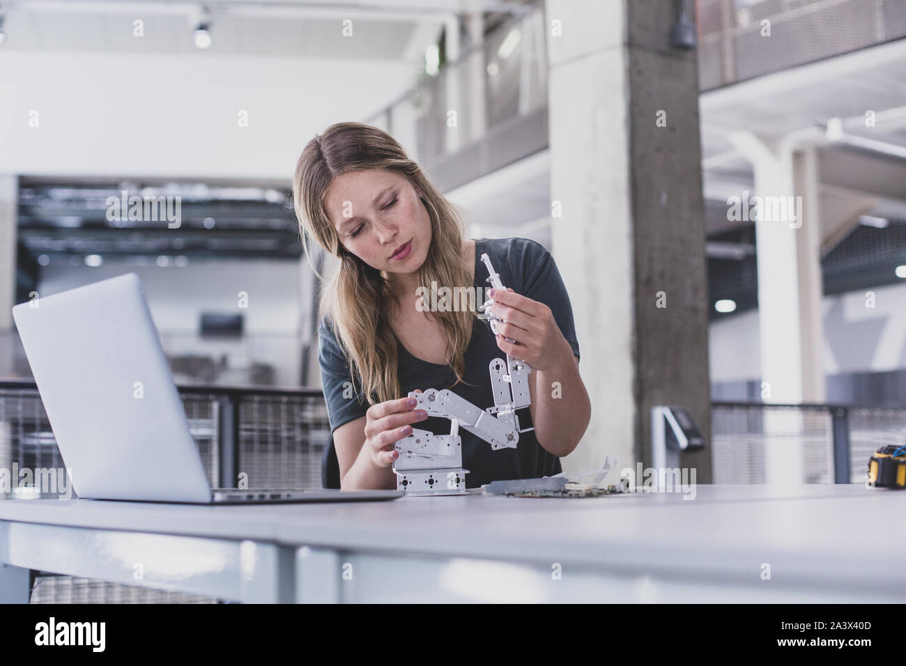 Female working on robotics Stock Photo - Alamy