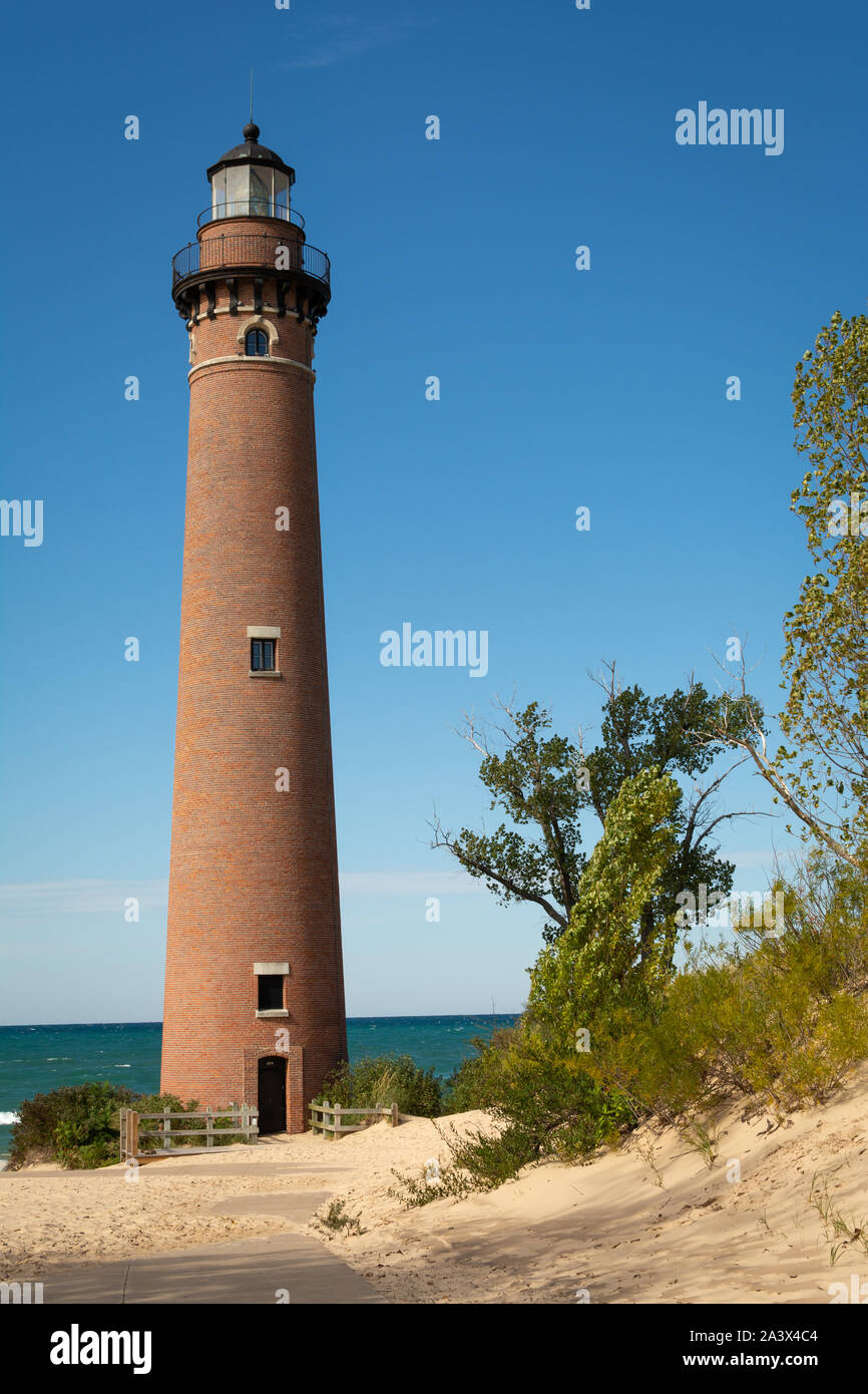 Little Sable Point Lighthouse on a beautiful fall afternoon. Michigan ...