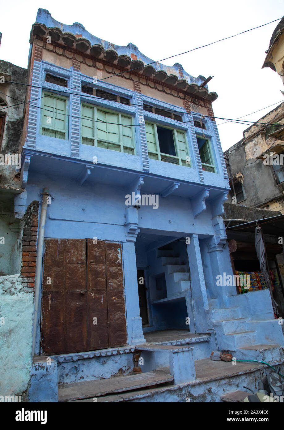 Old blue house of a brahmin, Rajasthan, Bundi, India Stock Photo - Alamy