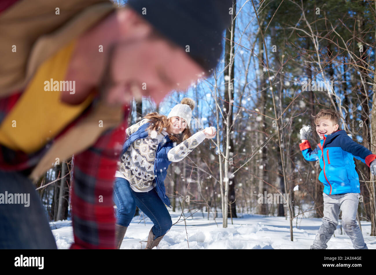 Person throwing snowballs hi-res stock photography and images - Alamy