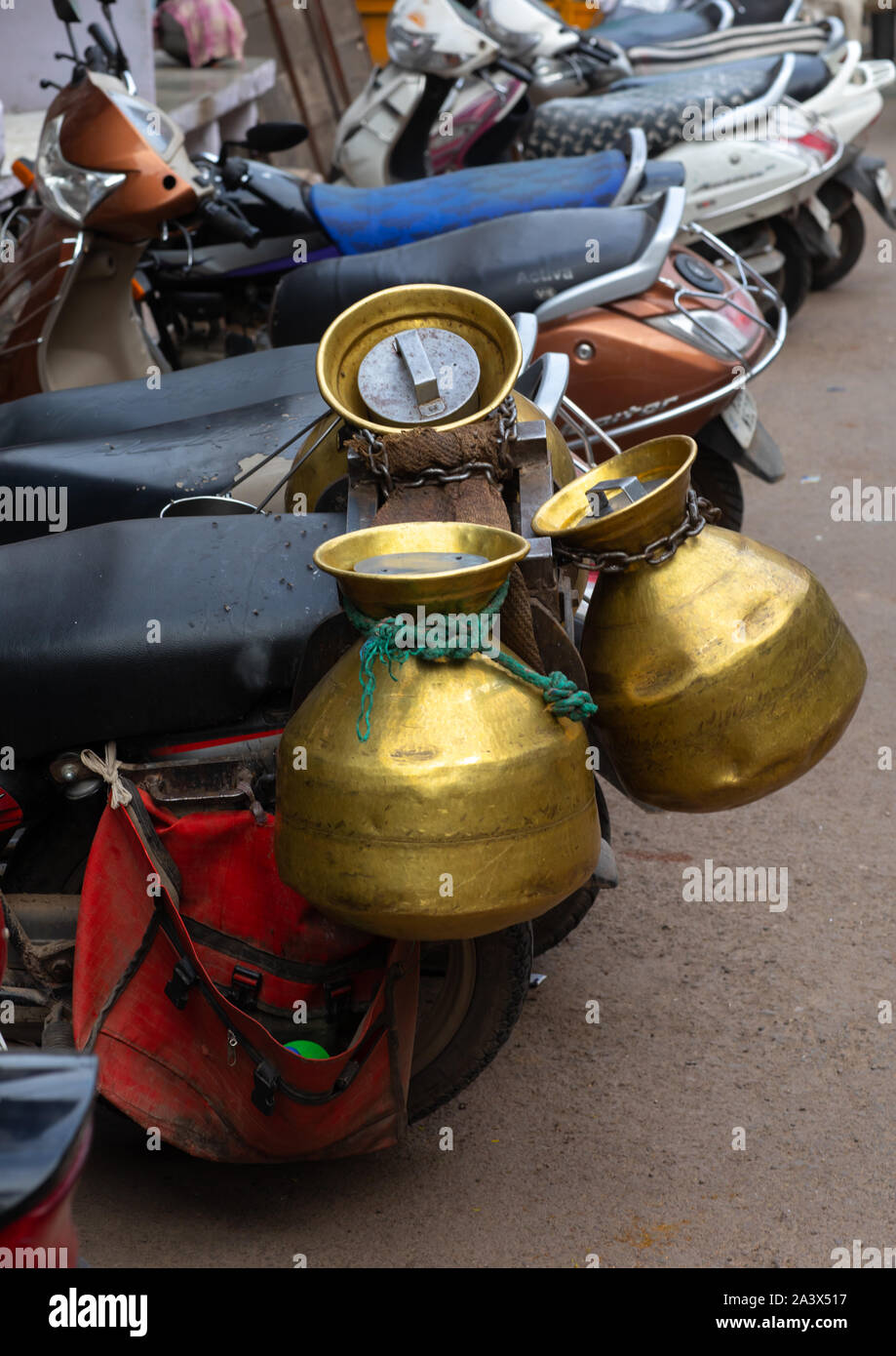 Milk delivery by motorbike hi-res stock photography and images - Alamy