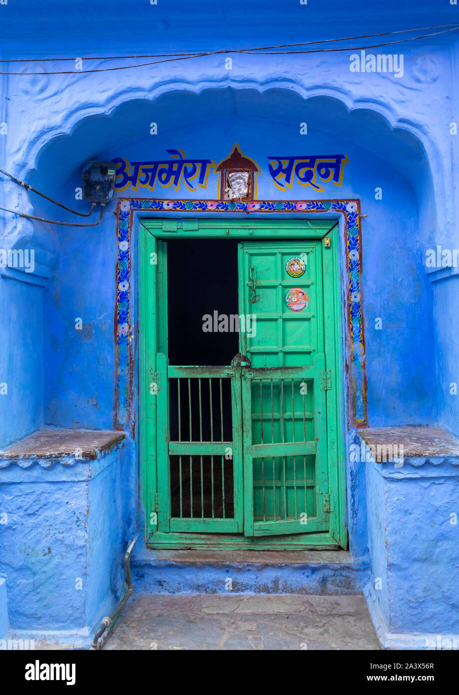 Old blue house of a brahmin, Rajasthan, Bundi, India Stock Photo - Alamy