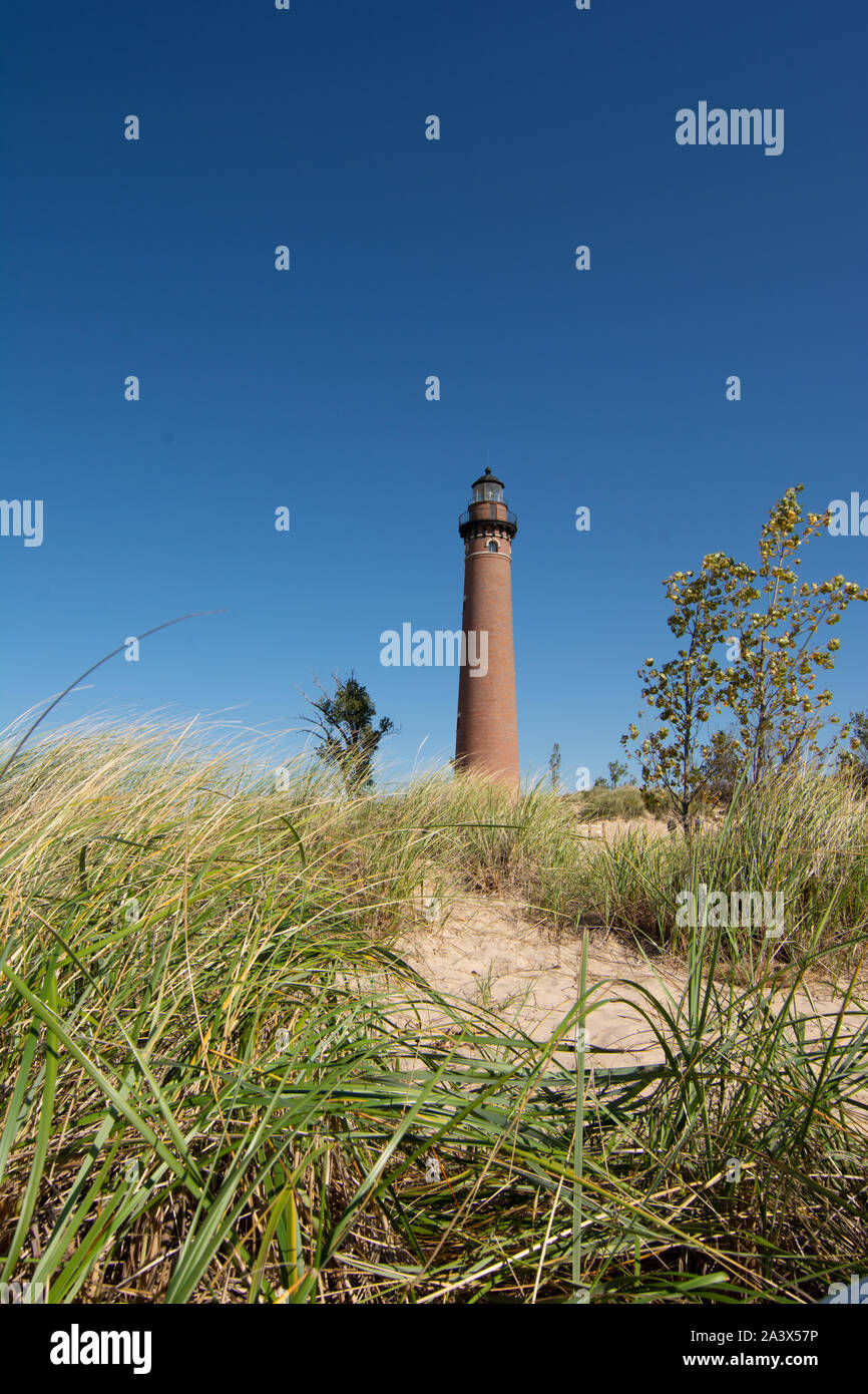 Little Sable Point Lighthouse on a beautiful fall afternoon. Michigan ...