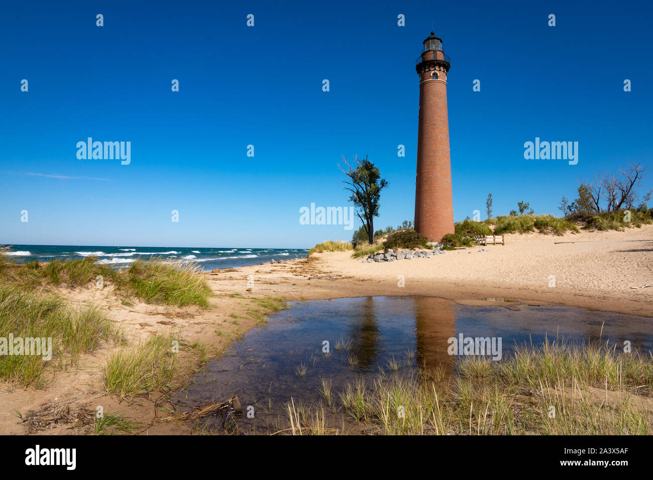 Little Sable Point Lighthouse on a beautiful fall afternoon. Michigan ...