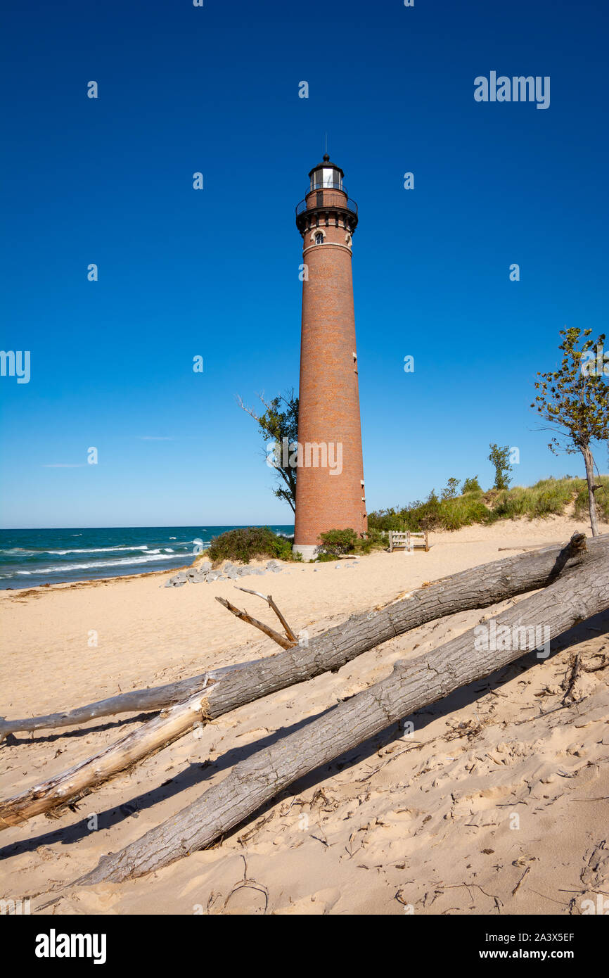 Little Sable Point Lighthouse on a beautiful fall afternoon. Michigan ...