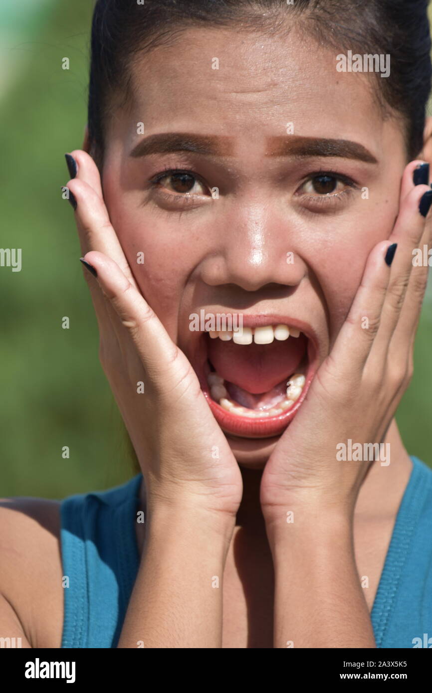 Shocked Pretty Woman Stock Photo - Alamy