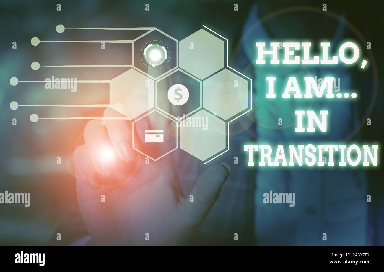 Handwriting text writing Hello I Am In Transition. Conceptual photo ...