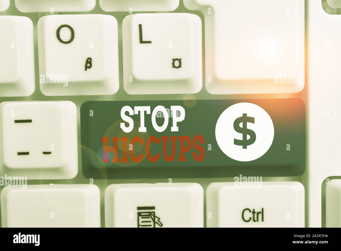 Writing note showing Stop Hiccups. Business concept for get rid of the ...