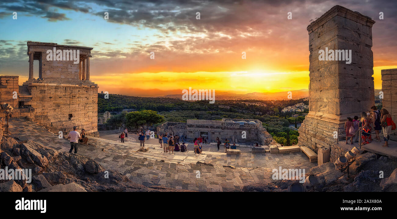 Sunset from Acropolis, Athens Stock Photo - Alamy