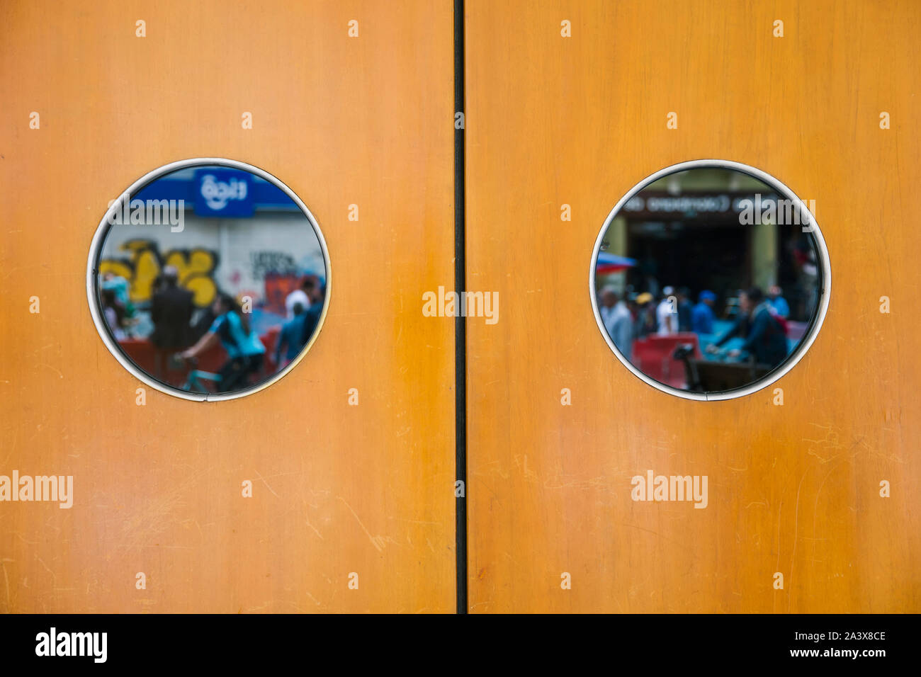 Door with round windows hi-res stock photography and images - Alamy