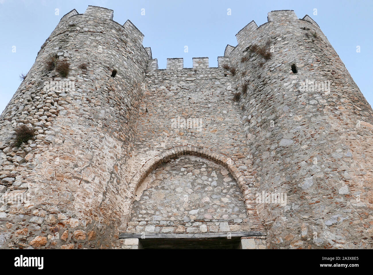 Main entrance of the fortress of Tsar Samuel in Ohrid North Macedonia ...
