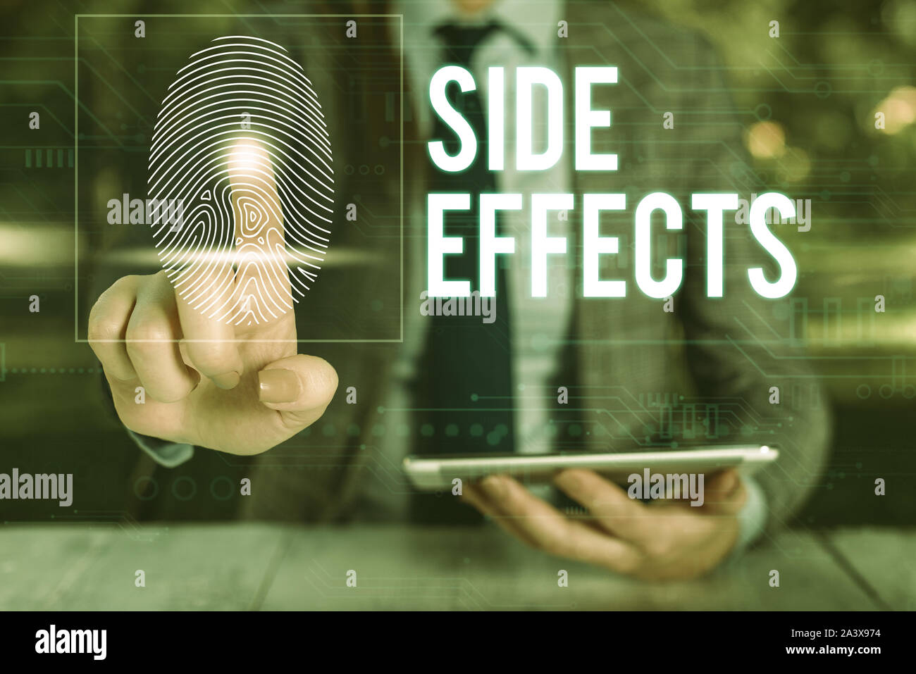 Text sign showing Side Effects. Business photo text secondary ...