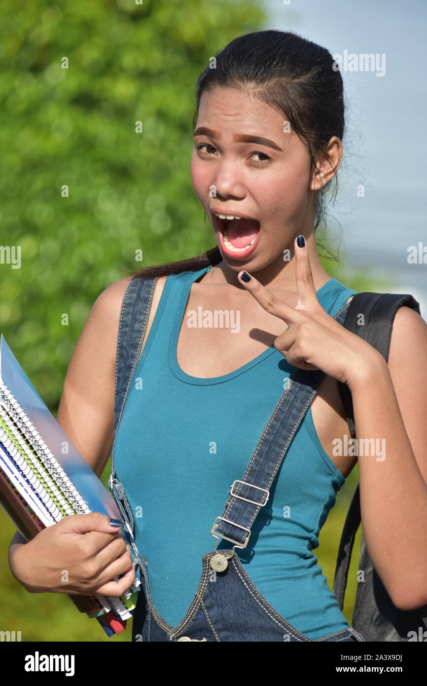 Fun Pretty Student Stock Photo - Alamy