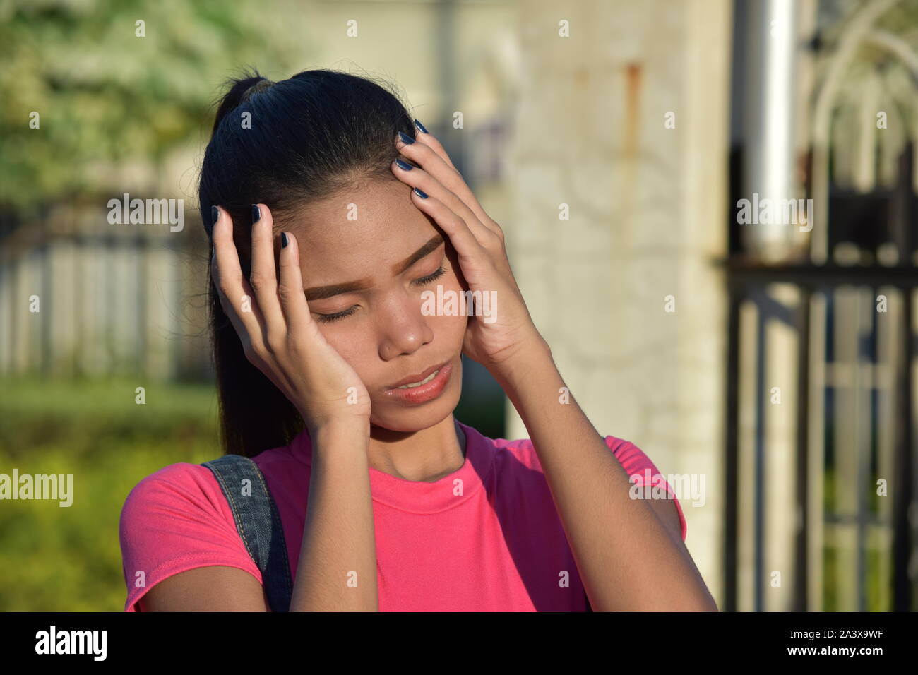Filipina Female And Anxiety Stock Photo - Alamy