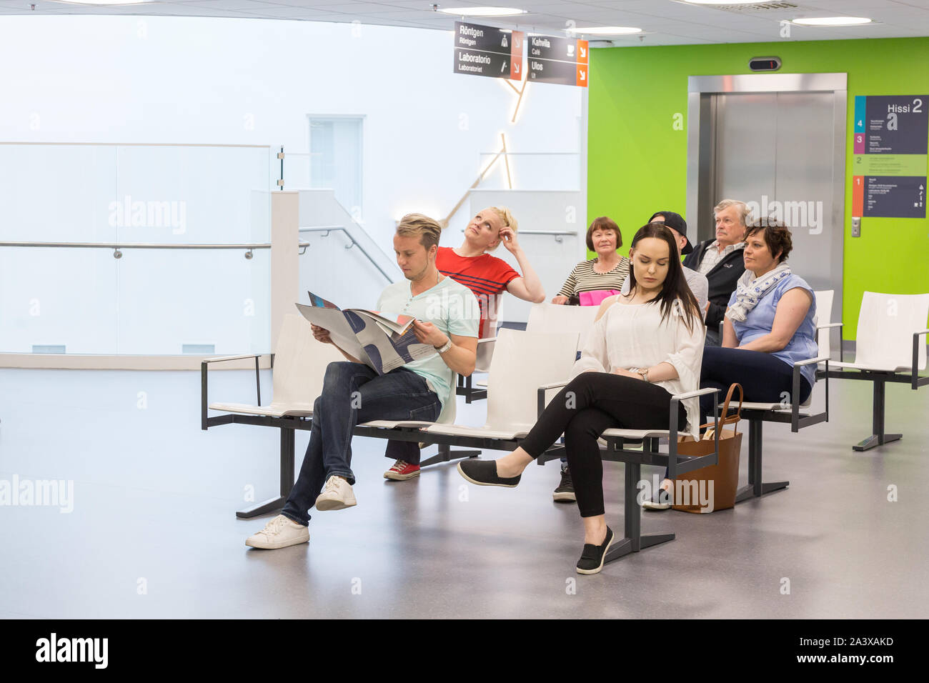 Hospital Lobby With People
